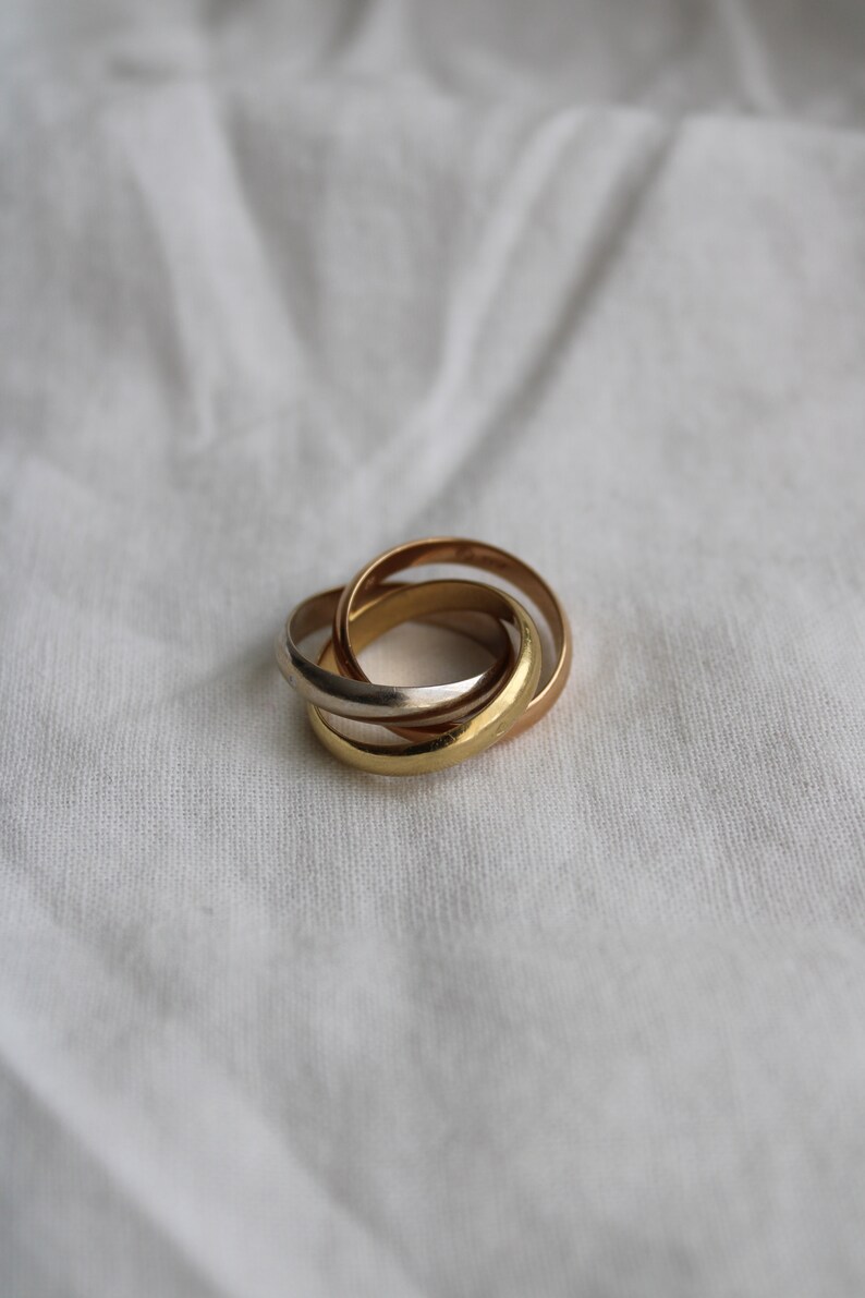 Vintage Cartier Trinity Ring Large Model Size 52. 18k Rose, White and Yellow Gold. - Etsy