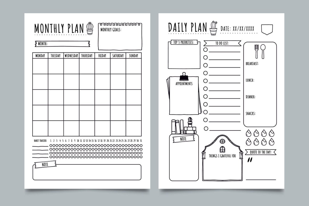 Undated Weekly / Daily Planner Printable Weekly & Daily - Etsy
