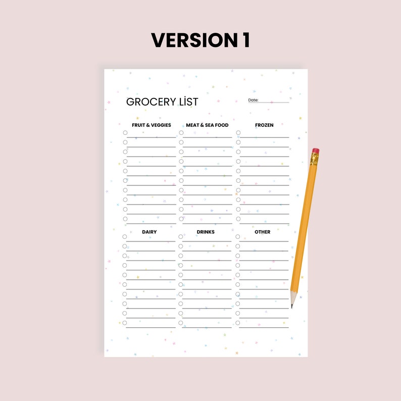 Printable Grocery List Template, Grocery Planner, Food Shopping List ...