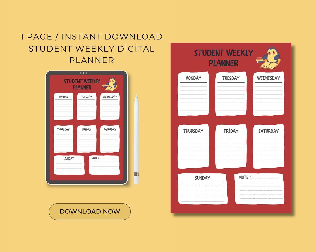 Student Planner, Weekly Planner - Etsy