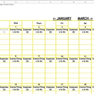 12 Month Excel Calendar Template | Calendar Planner - Etsy