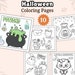 Halloween Coloring Page Set, Bold and Easy Coloring Book, Relaxing ...