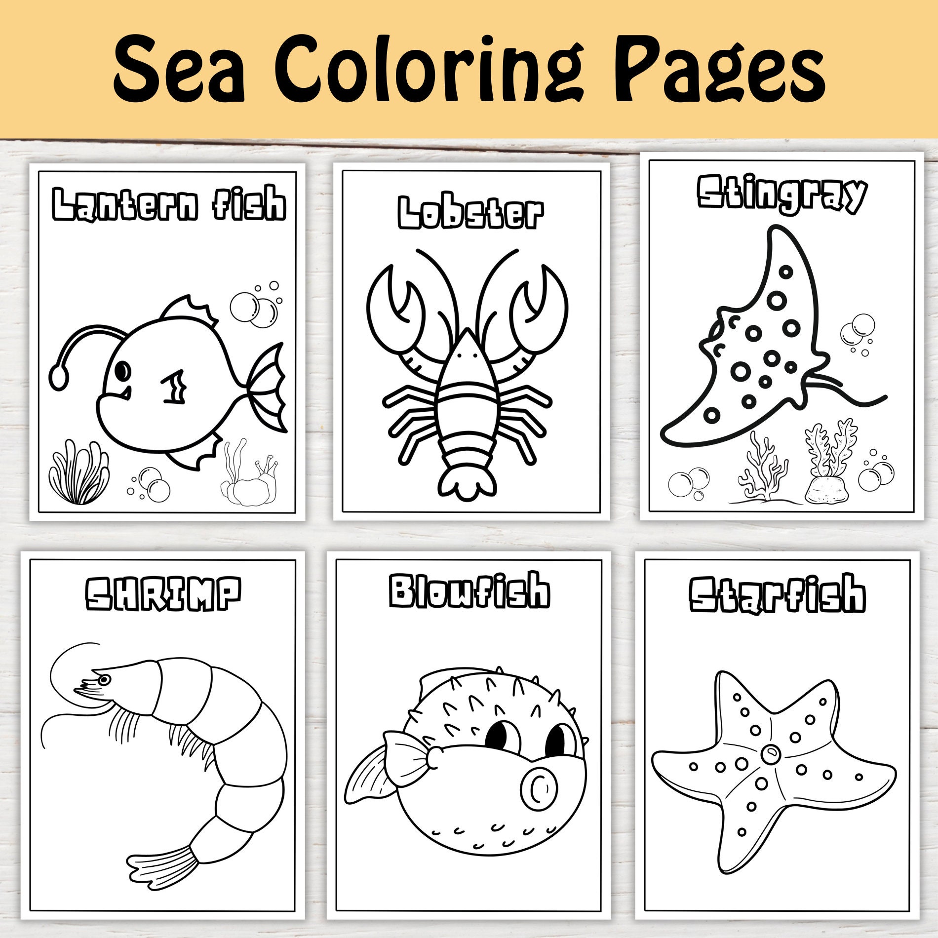 30 Sea Coloring Pages | Preschool Pre-k + Kindergarten | Printable ...