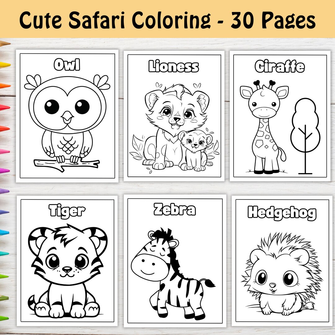 30 Safari Animals Coloring Pages for Kids | Safari Coloring Pages ...