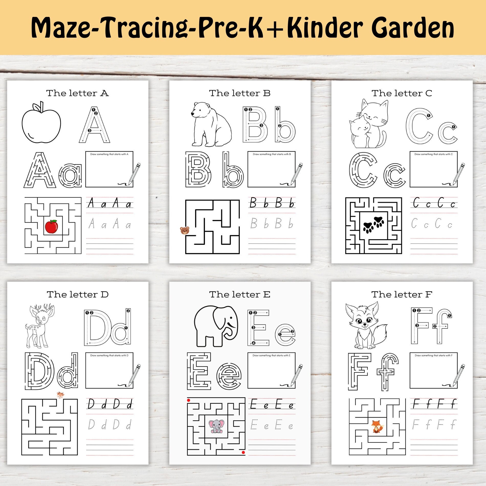 ABC Tracing Printable | Preschool Kindergarten Activity (PDF) - Etsy