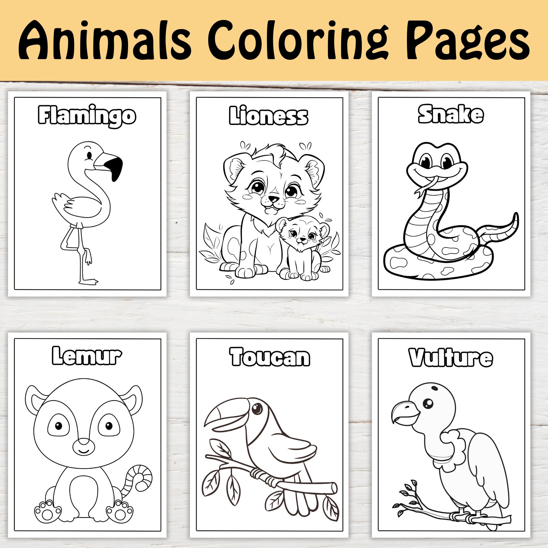 30 Safari Animals Coloring Pages for Kids | Safari Coloring Pages ...