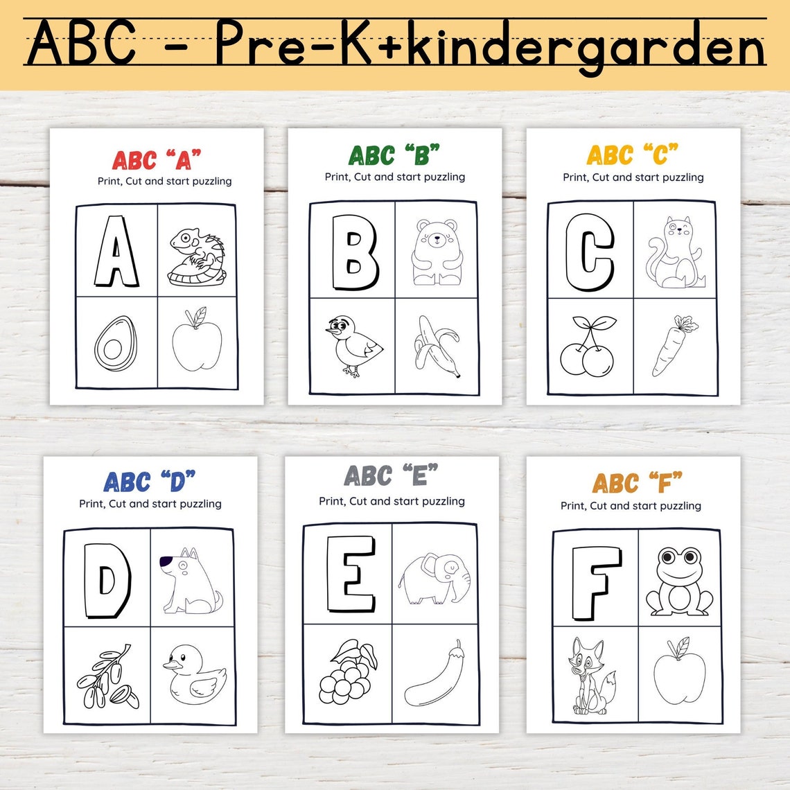 Alphabet Coloring Pages | Preschool ABC Learning Worksheets (PDF) - Etsy