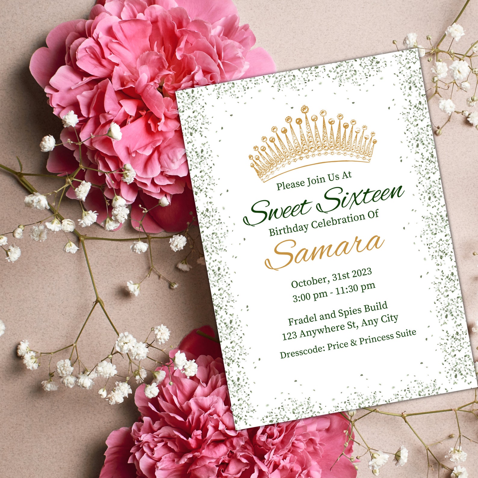 Editable Sweet Sixteen Invitation Template Sweet Bday - Etsy