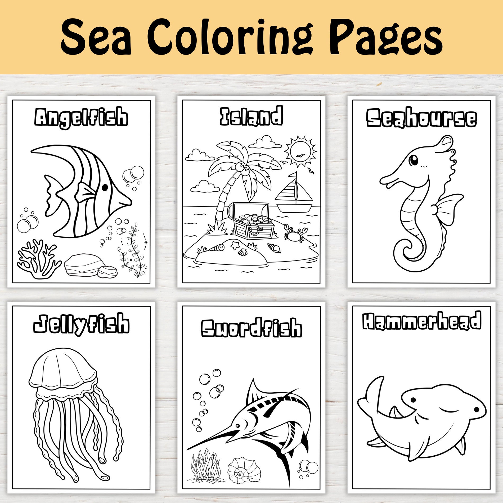 30 Sea Coloring Pages Preschool Pre-k Kindergarten Printable Activity ...