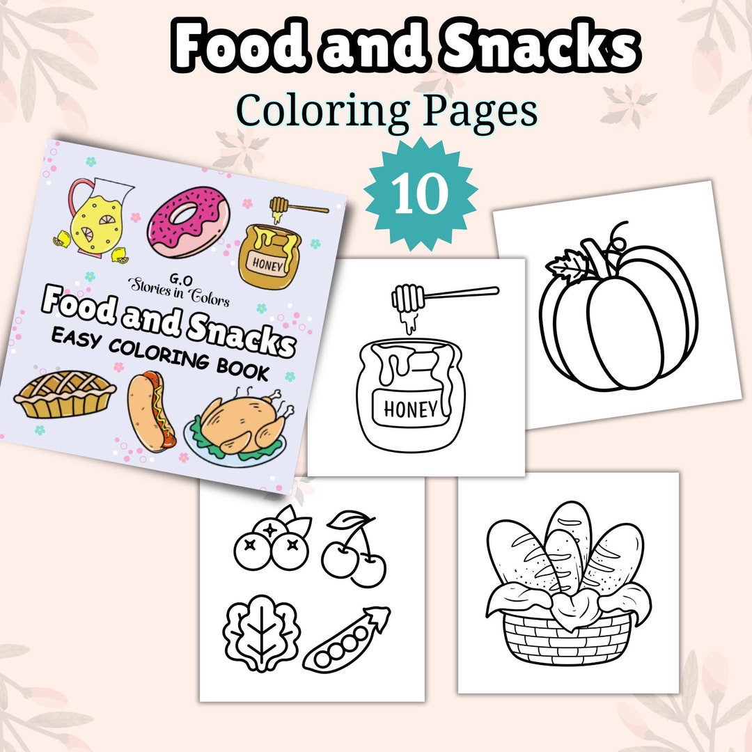 Food and Drink Coloring Pages | 10 Coloring Pages | Instant Download ...