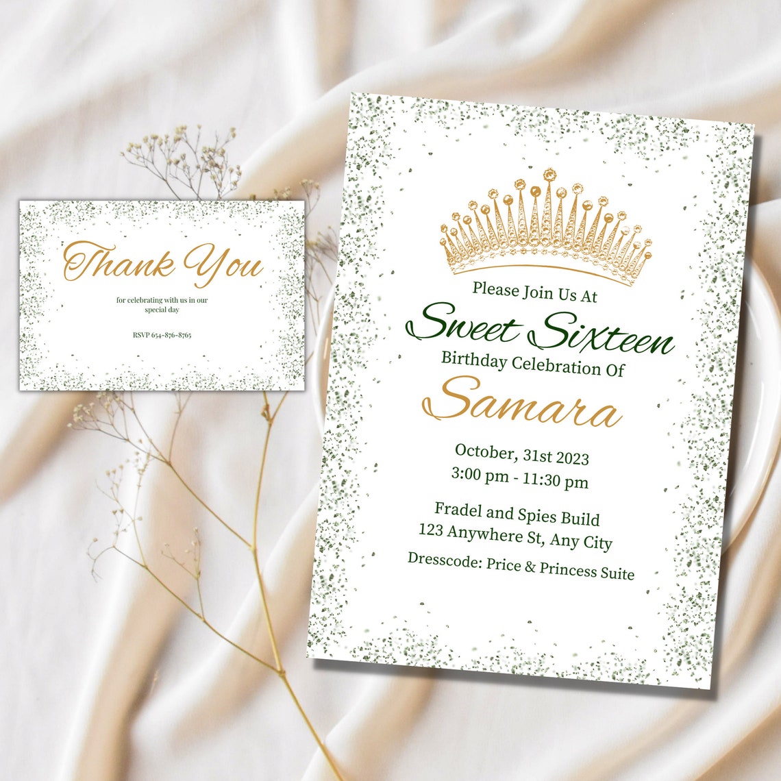 Editable Sweet Sixteen Invitation Template Sweet Bday - Etsy