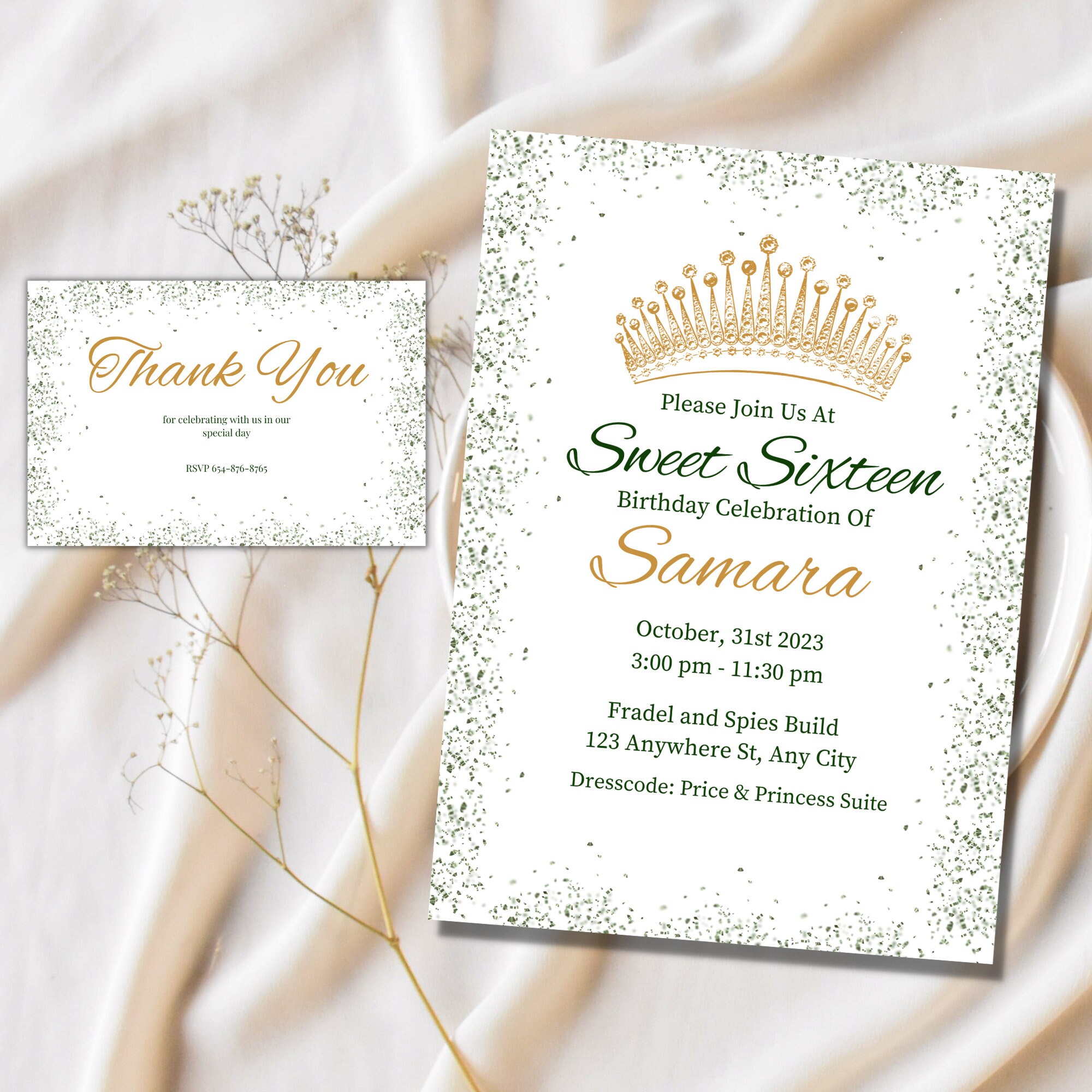 Editable Sweet Sixteen Invitation Template Sweet Bday - Etsy