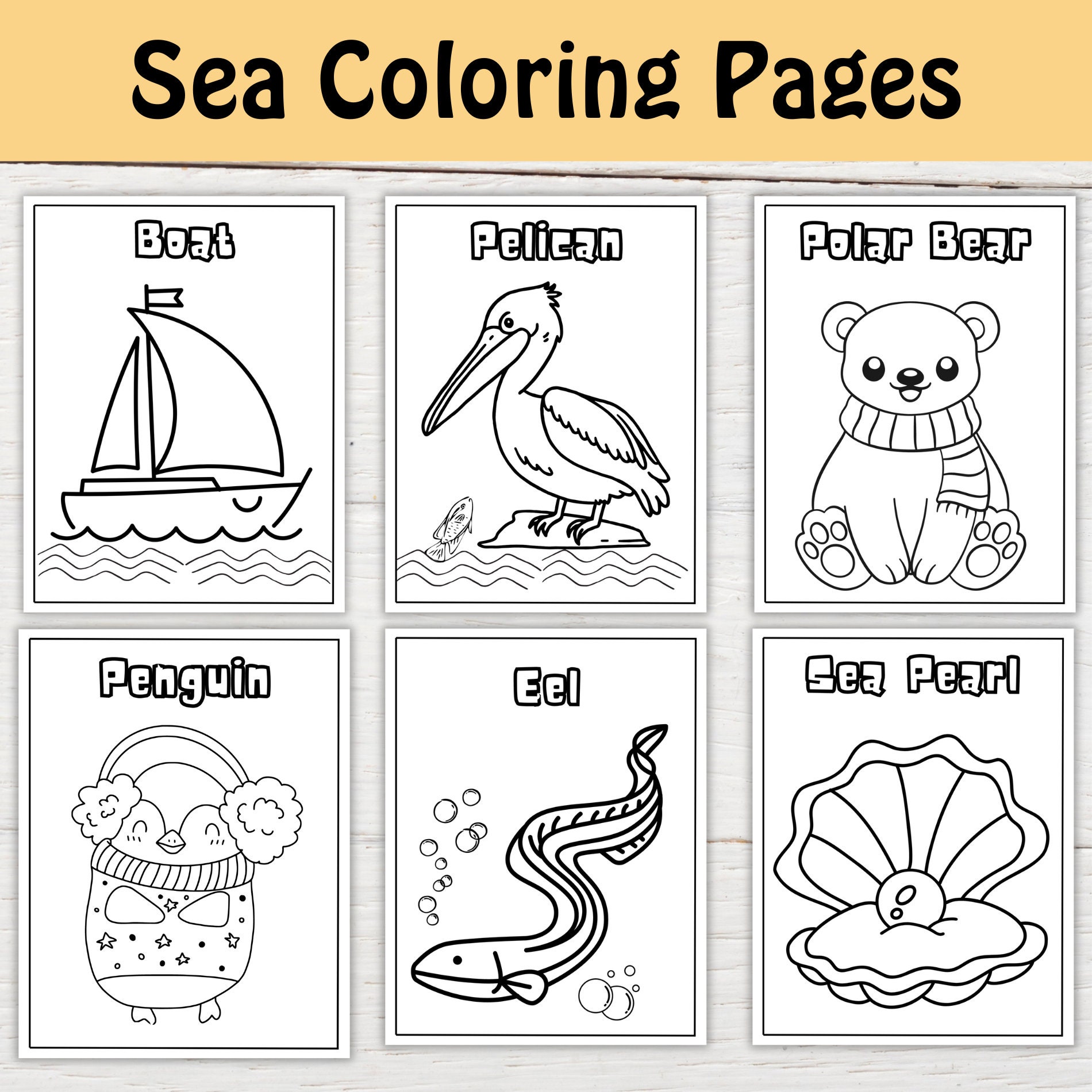 30 Sea Coloring Pages Preschool Pre-k Kindergarten Printable Activity ...
