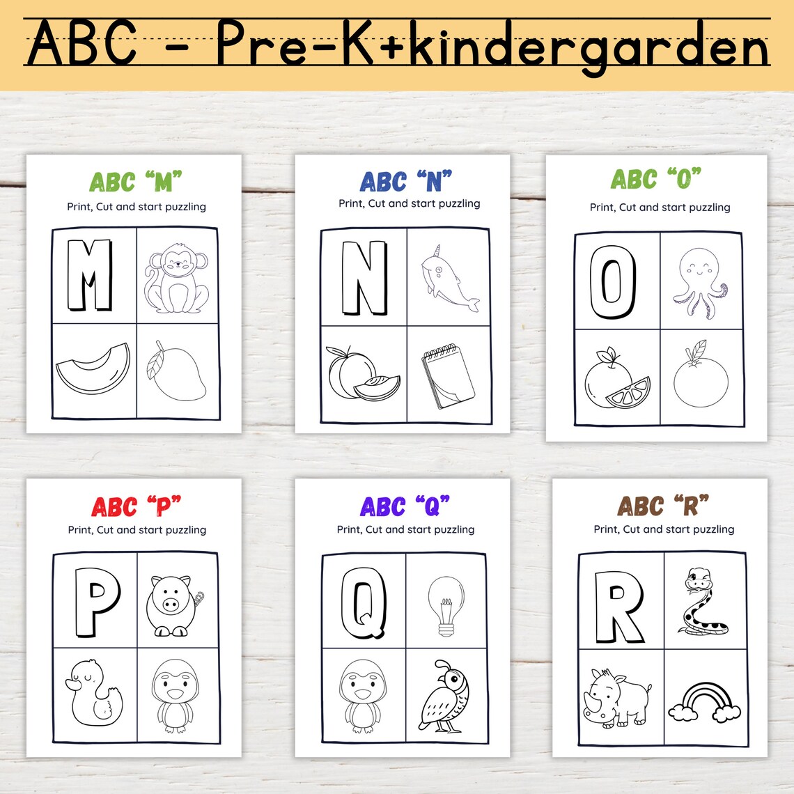 Alphabet Coloring Pages | Preschool ABC Learning Worksheets (PDF) - Etsy