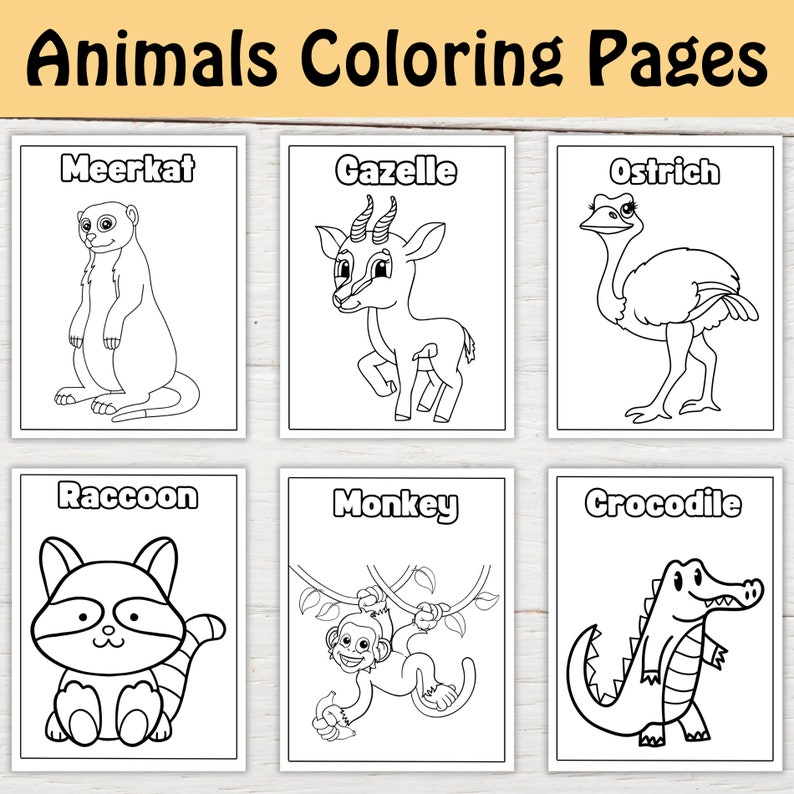 30 Safari Animals Coloring Pages for Kids | Safari Coloring Pages ...