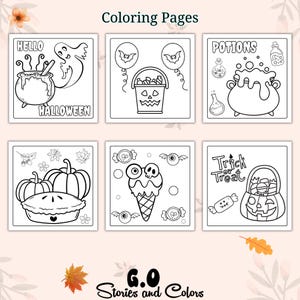 Halloween Coloring Page Set, Bold and Easy Coloring Book, Relaxing ...