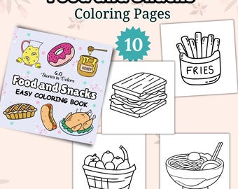 Food and Drink Coloring Pages | 10 Coloring Pages | Instant Download ...