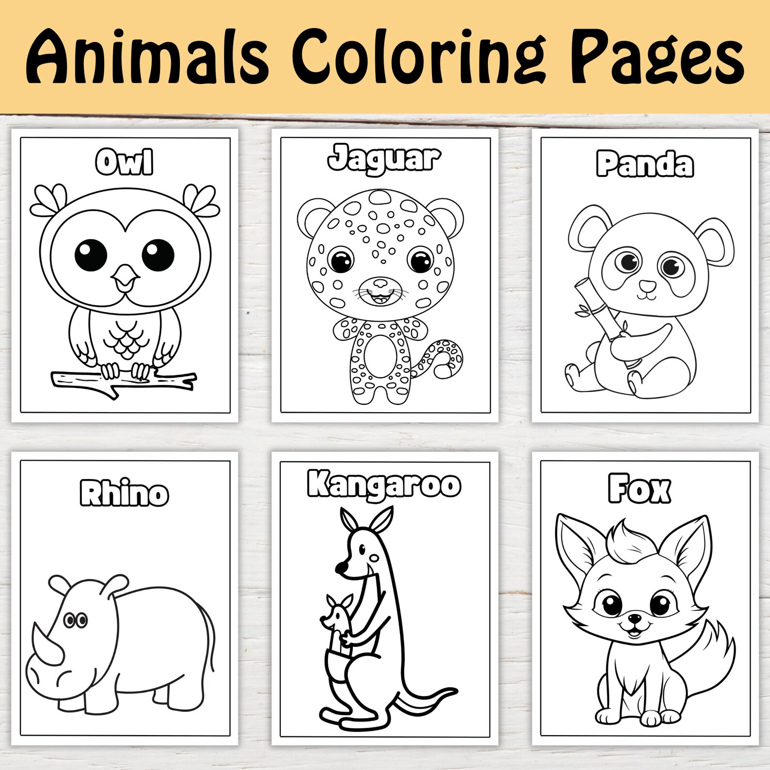 Safari Animals Coloring Pages for Kids | Preschool Learning (PDF) - Etsy