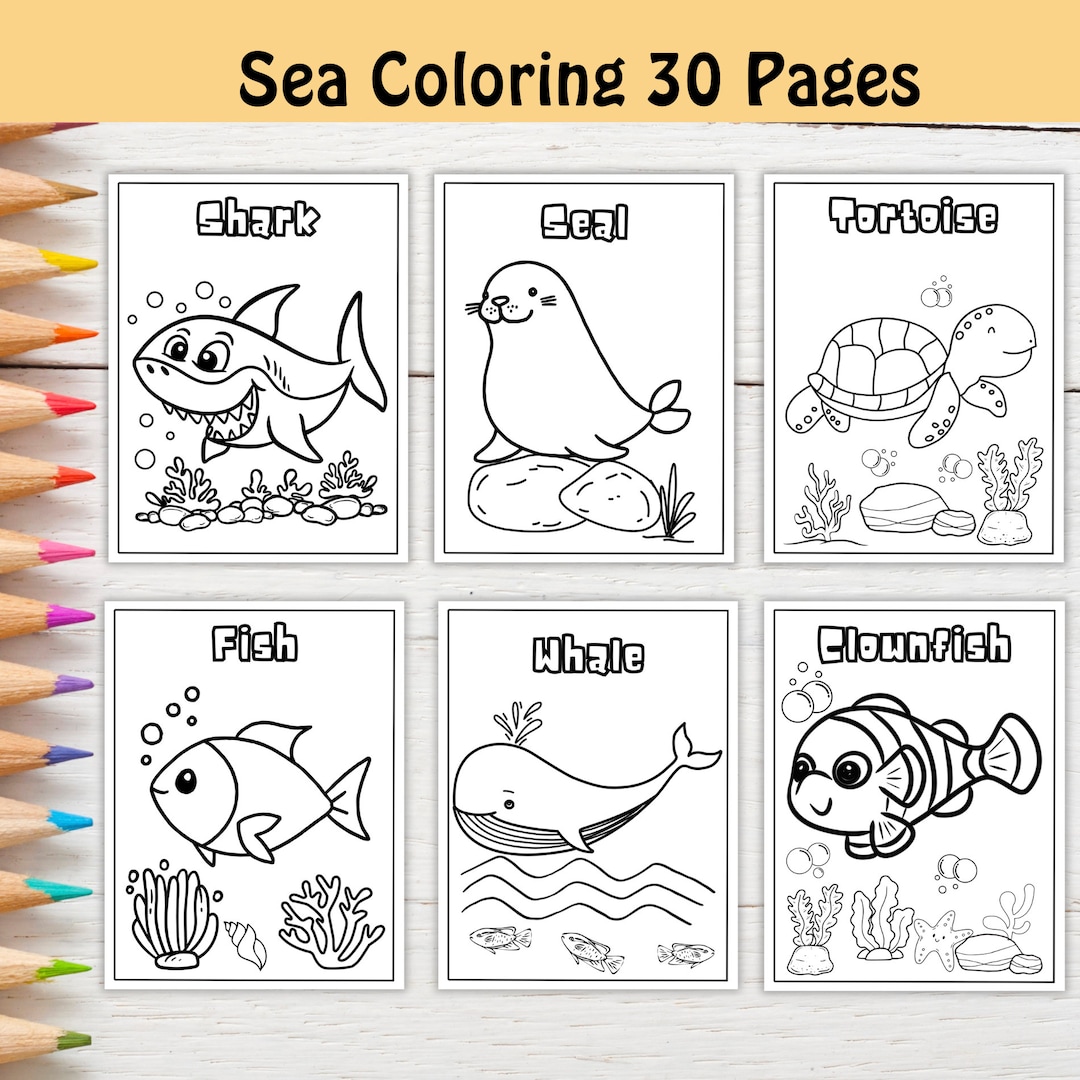 30 Sea Coloring Pages | Preschool Pre-k + Kindergarten | Printable ...