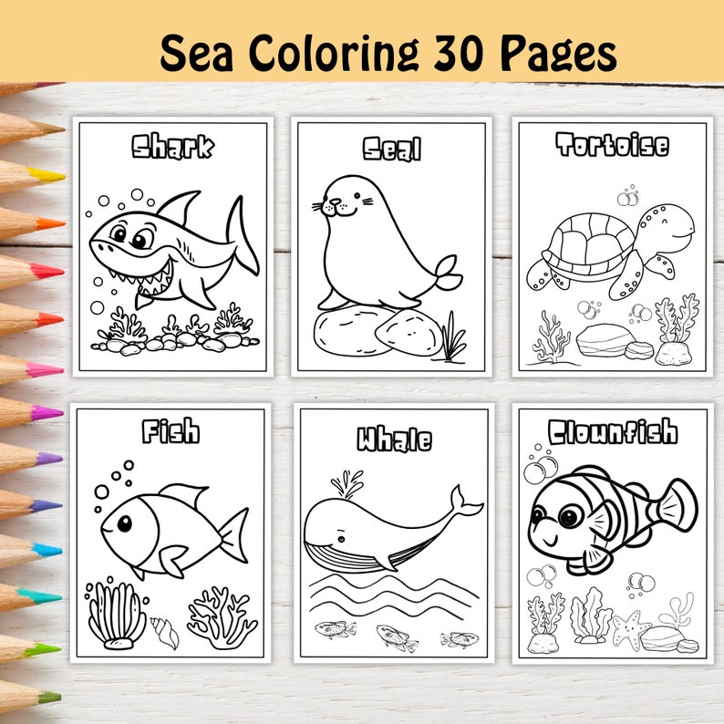 30 Sea Coloring Pages | Preschool Pre-k + Kindergarten | Printable ...