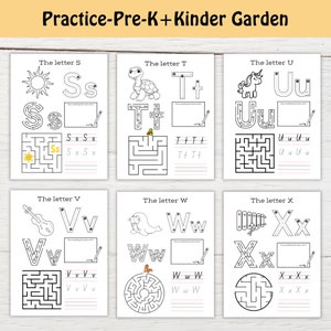 ABC Tracing Printable | Preschool Kindergarten Activity (PDF) - Etsy