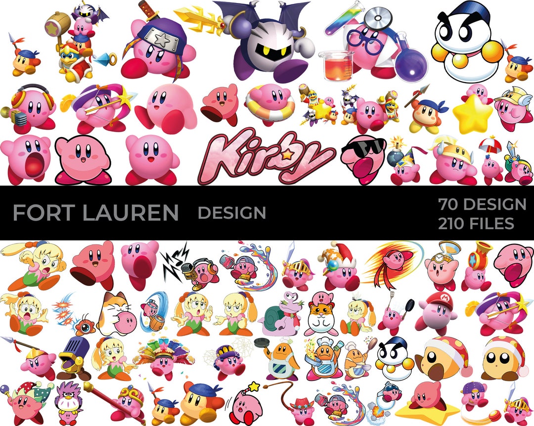 Kirby Cartoon Chracters Svg/ Png / Pdf Bundle Birthday Party / Sticker ...