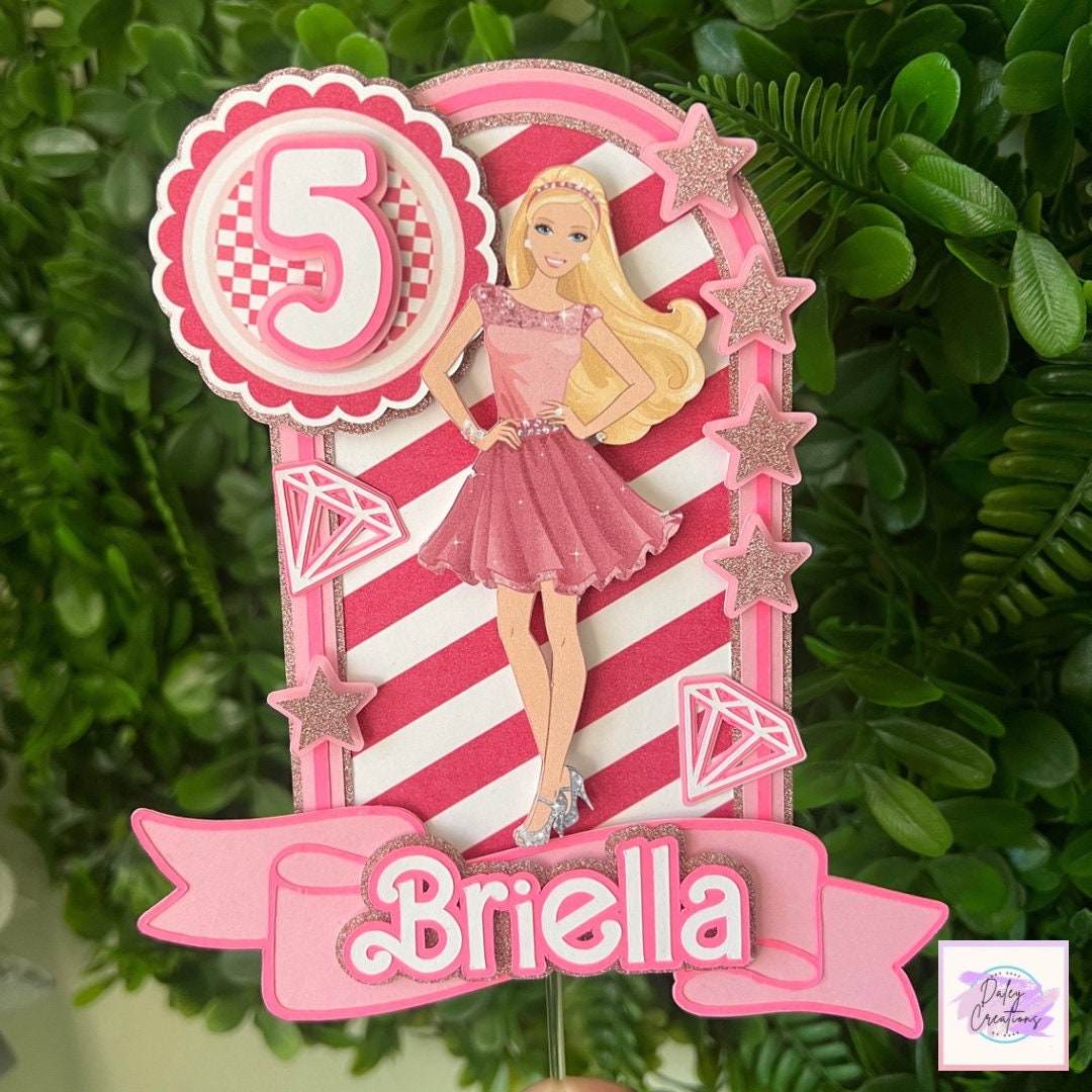Barbie Barbie Arch Pink 3D Cake Topper - Etsy