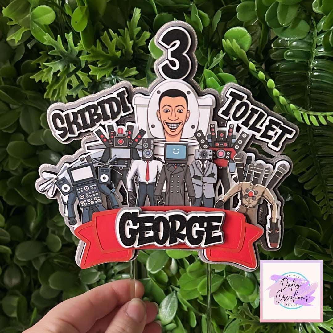 Skibidi Toilet Youtube Skibidi 3D Cake Topper - Etsy
