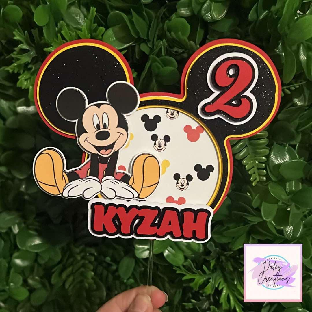 Mickey Mouse Mickey Mouse Ears 3D Cake Topper - Etsy Australia