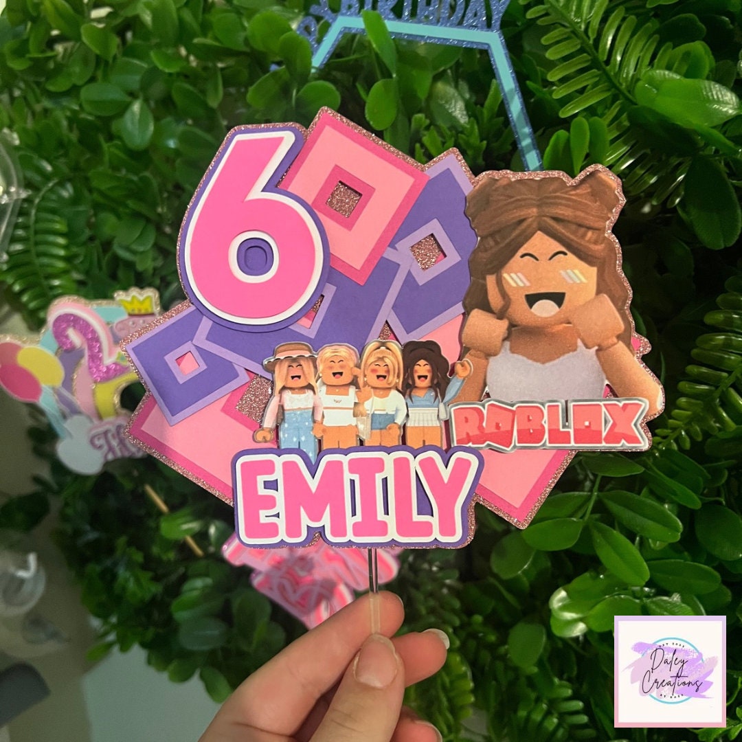 Pink Roblox Gamer Girl Roblox 3D Cake Topper - Etsy