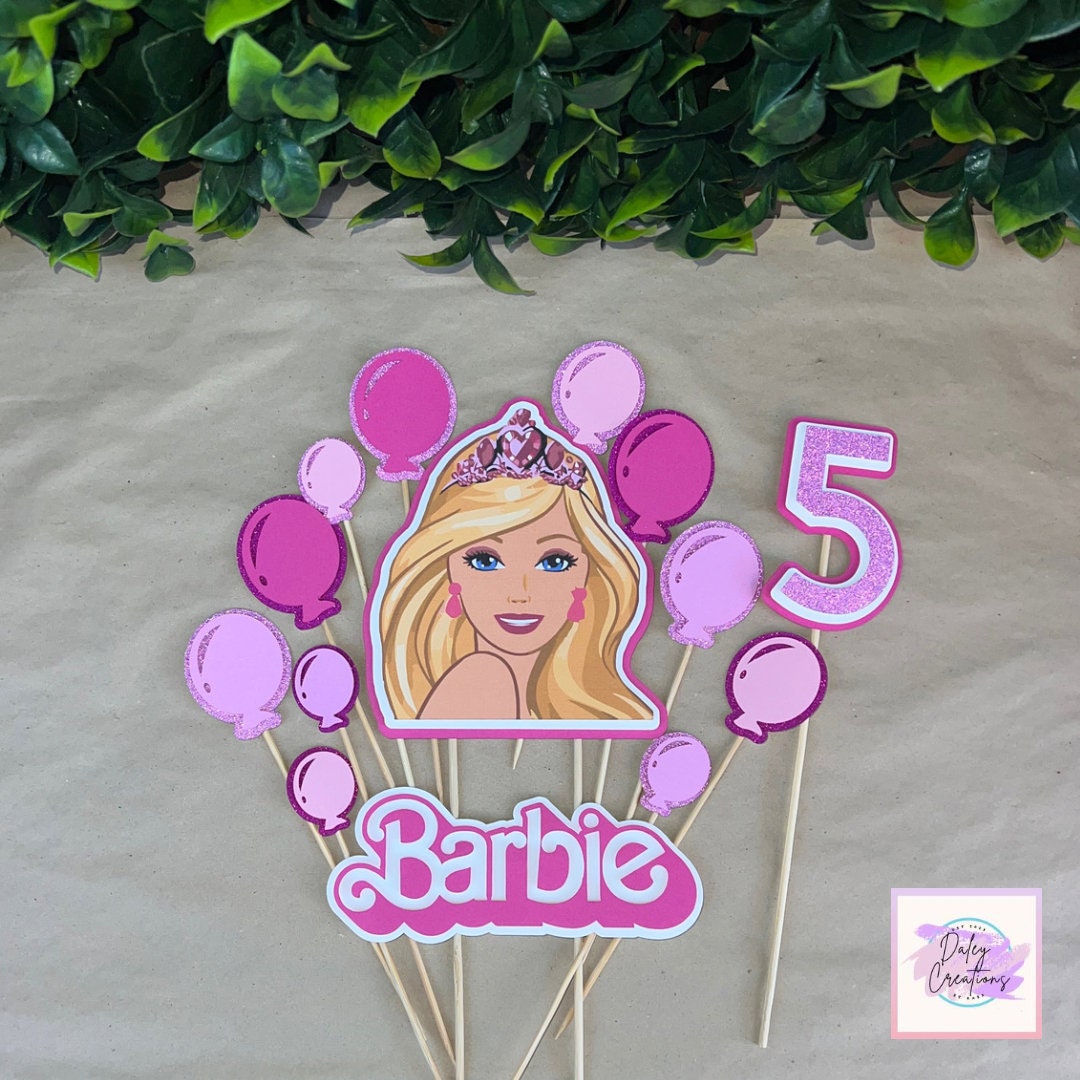 Barbie Glitter 3D Cake Topper Set - Etsy