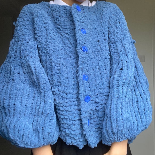 Chunky Knit Cardigan - Etsy UK