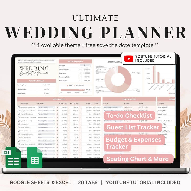 Venue Spreadsheet Wedding - Etsy