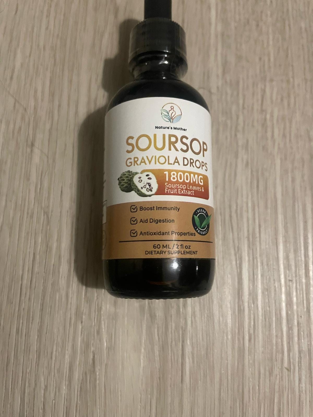 100% Pure Graviola Soursop Liquid Drops 1800mg Fruit & Leaf Herbal ...