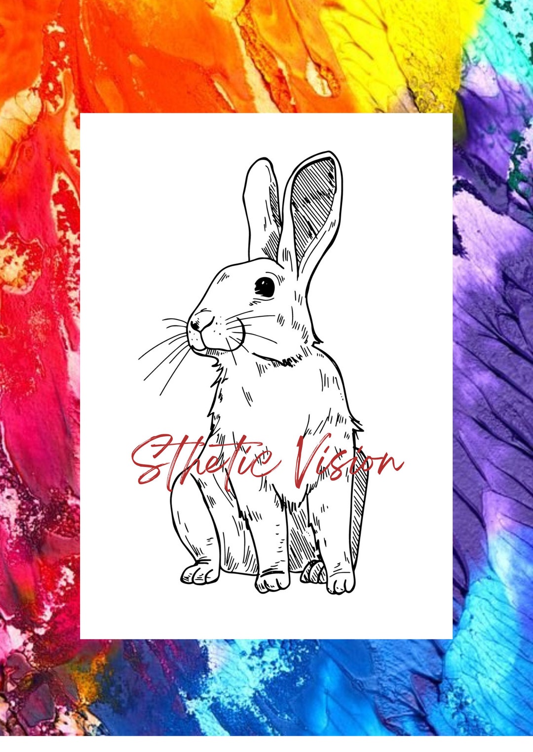 Rabbit cotton Fur I Coloring Page I KIDS & ADULT I Art I - Etsy