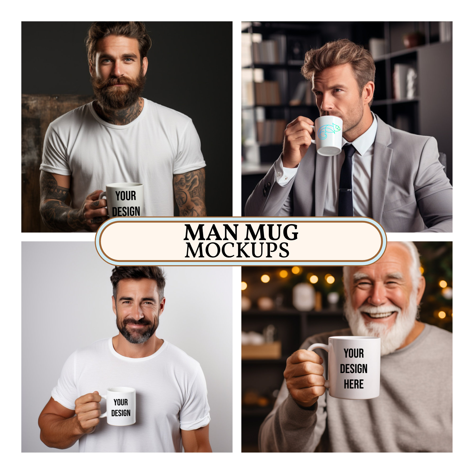 26x MAN Mug Mockups, Office Mug Mockup, 12oz White Mug Mockup, Office ...