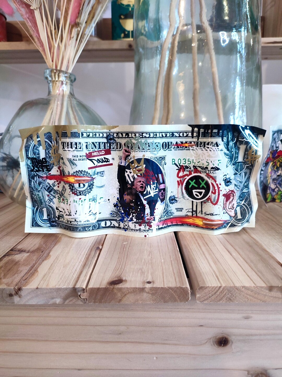 Banknote Metal Banknote Donald Trump Sculpture Street Art Pop ...