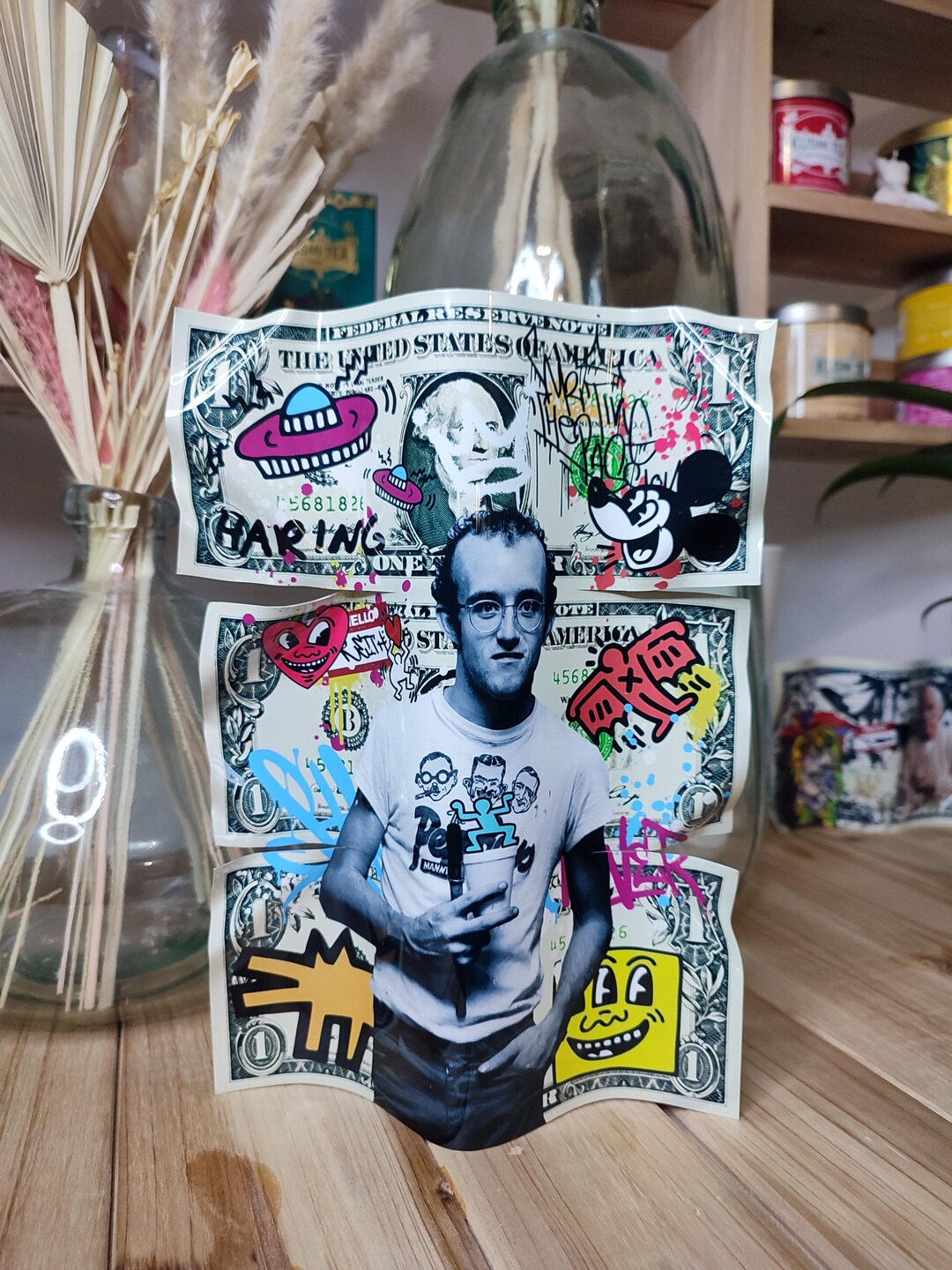 Sculpture 3 Billets in Metal Keith Haring Street Art Pop Decoration ...