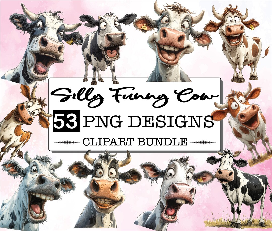 53 Silly Funny Cow Clipart Designs, Funny Animals Clipart, Cow Clipart ...