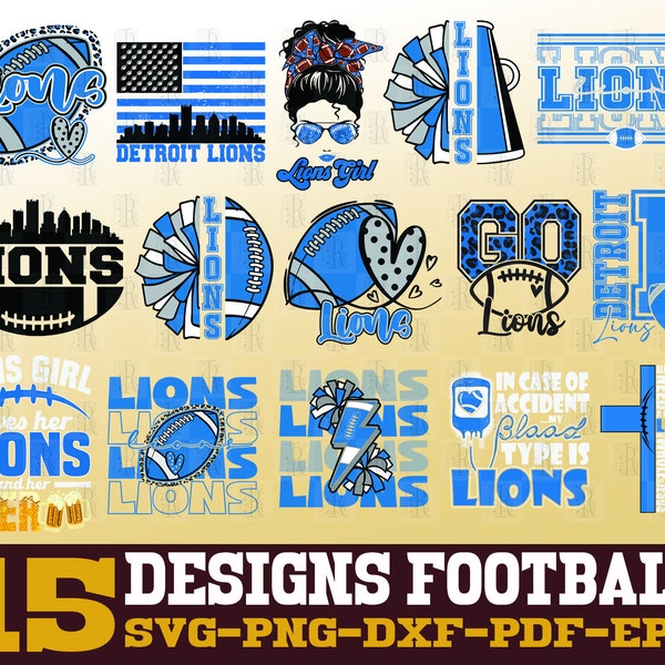 Lions Football Svg - Etsy