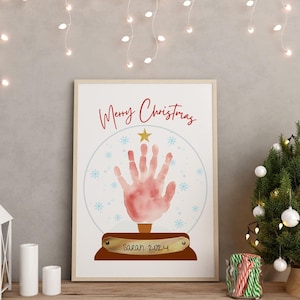 Christmas Snow Globe Handprint Craft, Printable Christmas Tree ...