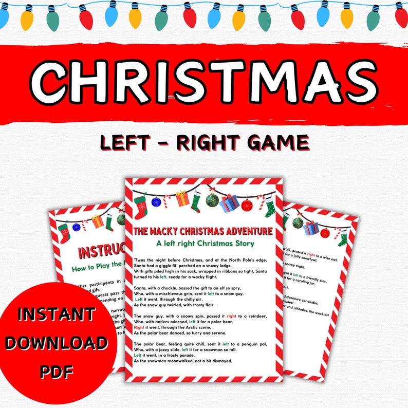 Christmas Left Right Game| Printable Christmas Games | Funny Left Rifgt ...