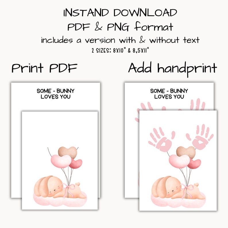 Handprint Craft Art Printable | My First Easter Handprint | Baby ...