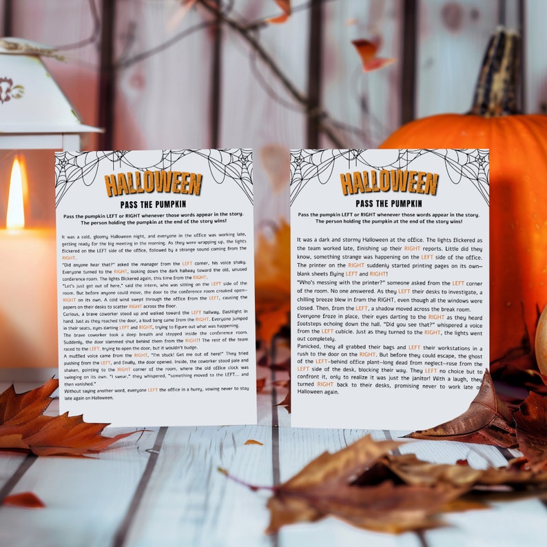 Pass the Pumpkin Halloween Game, Office Party (printable Digital ...