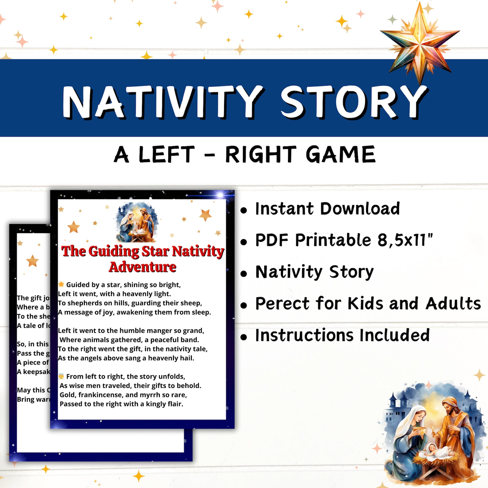 Left Right Nativity Story | Printable Christmas Games | Left Rifgt ...