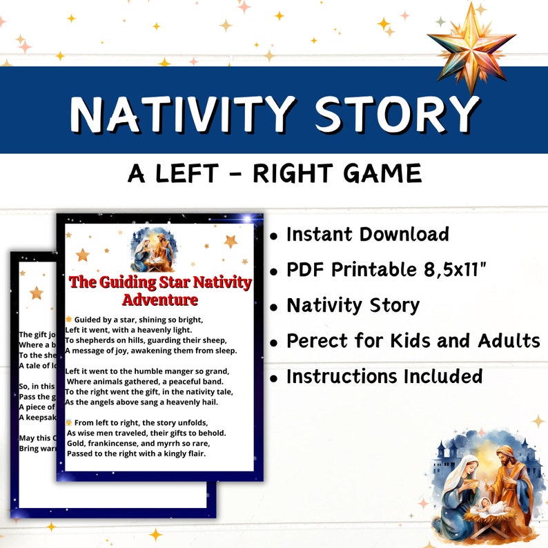 Left Right Nativity Story | Printable Christmas Games | Left Rifgt ...