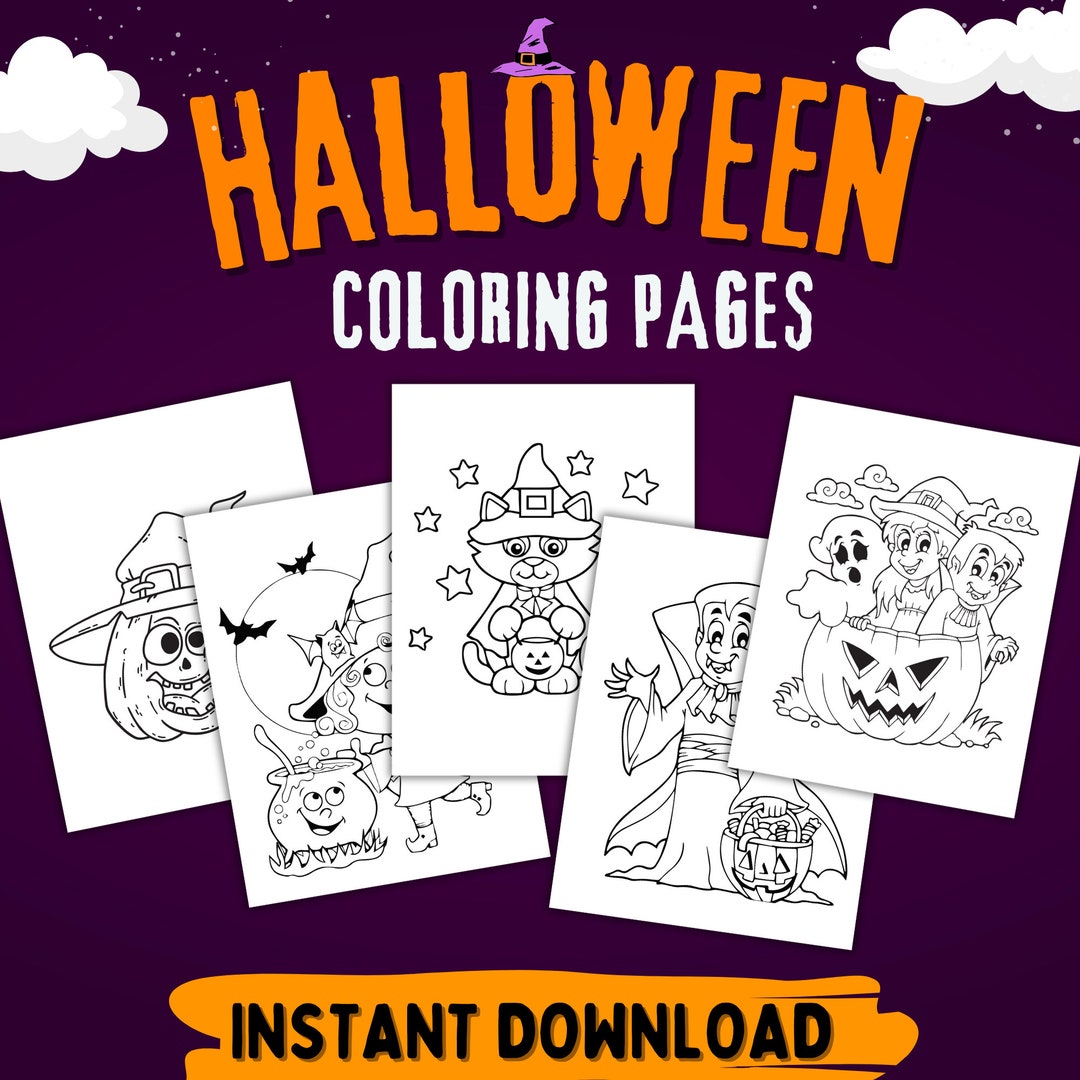 Halloween Coloring Pages for Kids - Printable Halloween Activity | Cute ...