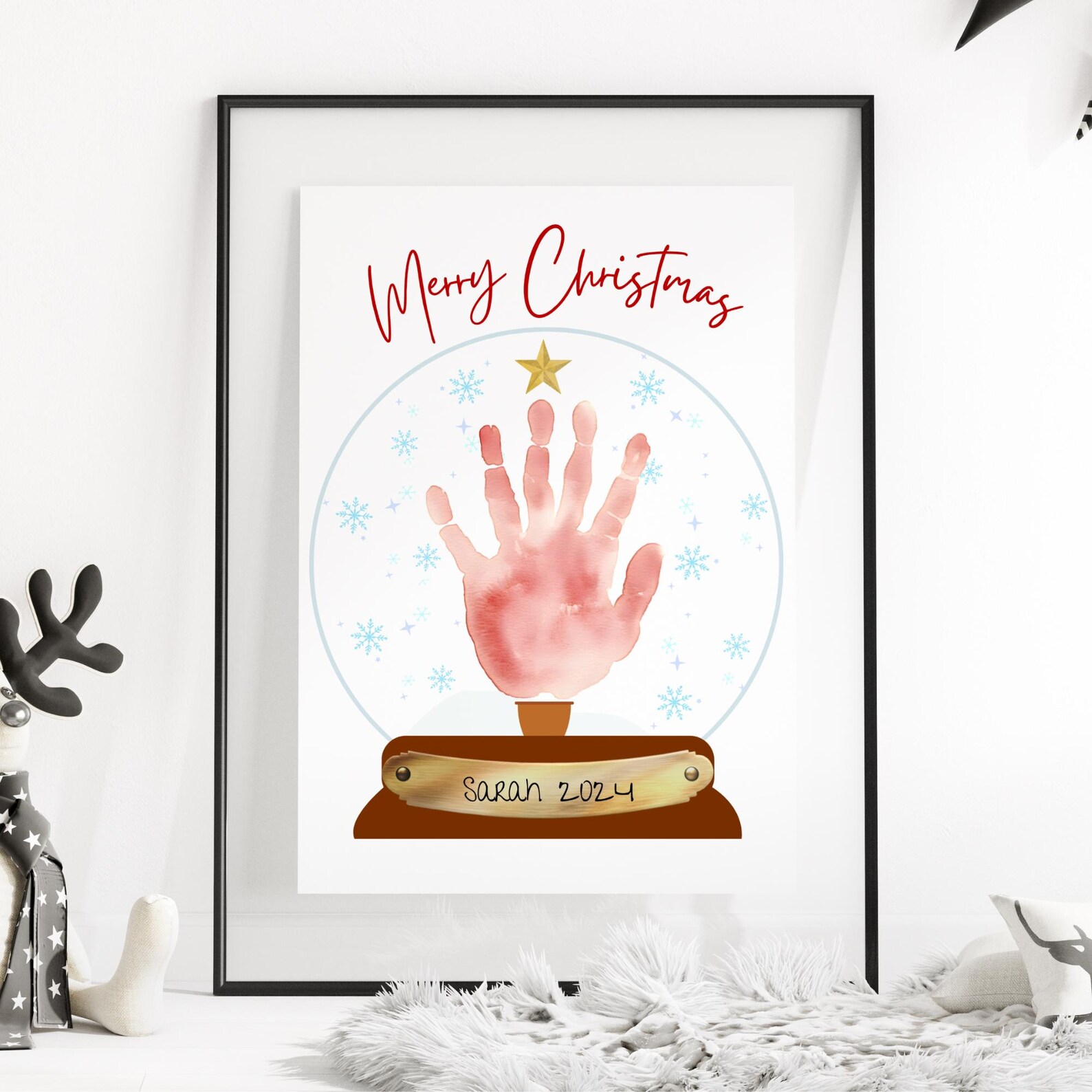 Christmas Snow Globe Handprint Craft, Printable Christmas Tree ...