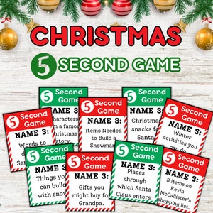 Christmas 5 Second Game | Printable Holiday Party Activity (PDF) - Etsy