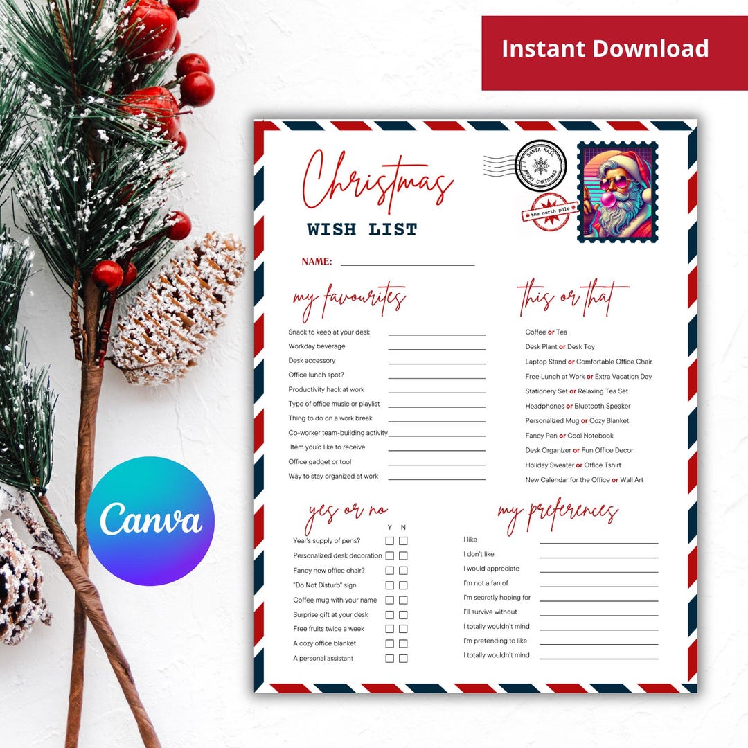 Employee Wish List, Christmas Wish List, Employee Favorites, Secret ...